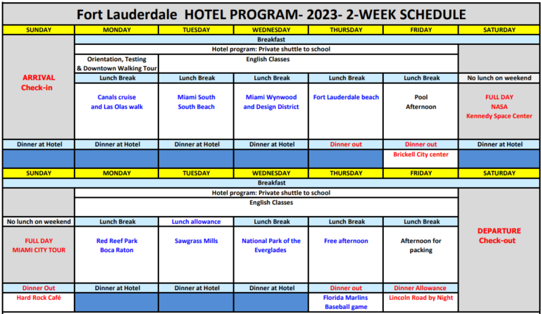 Exemple de programme d'activités et d'excursions - Séjour linguistique ...